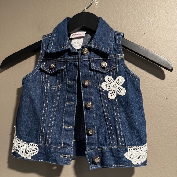 Little Lass | Jackets & Coats | Little Lass Blue And White Lace Trim 0 ...